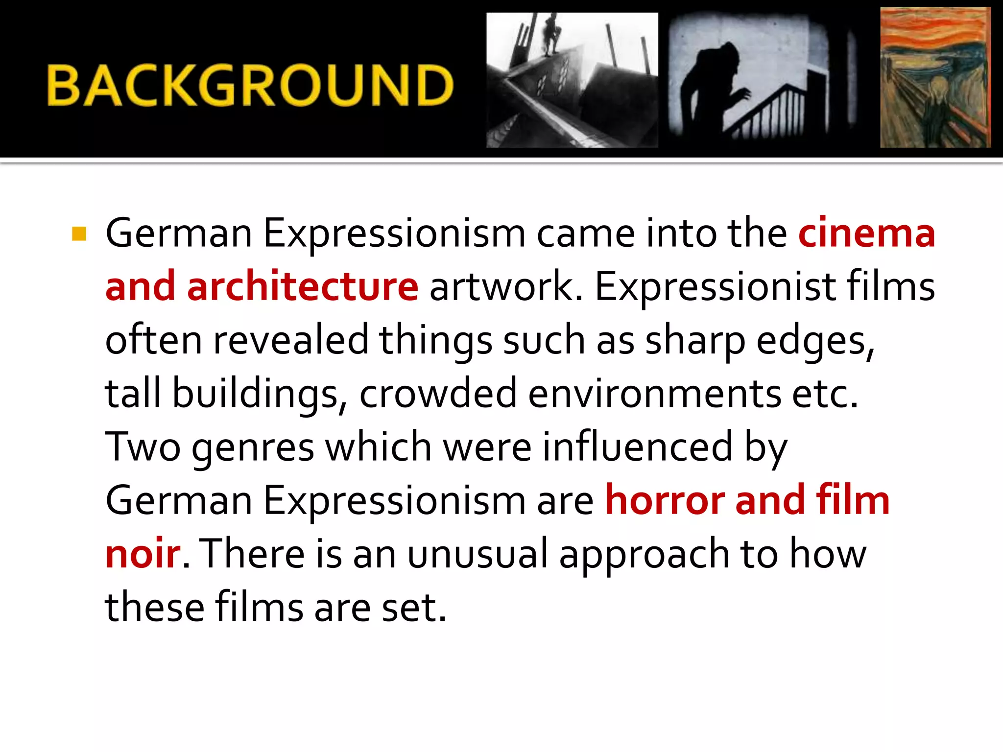 German expressionism, film noir & horror | PPT