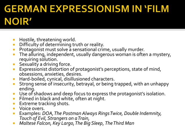 German expressionism, film noir & horror | PPT
