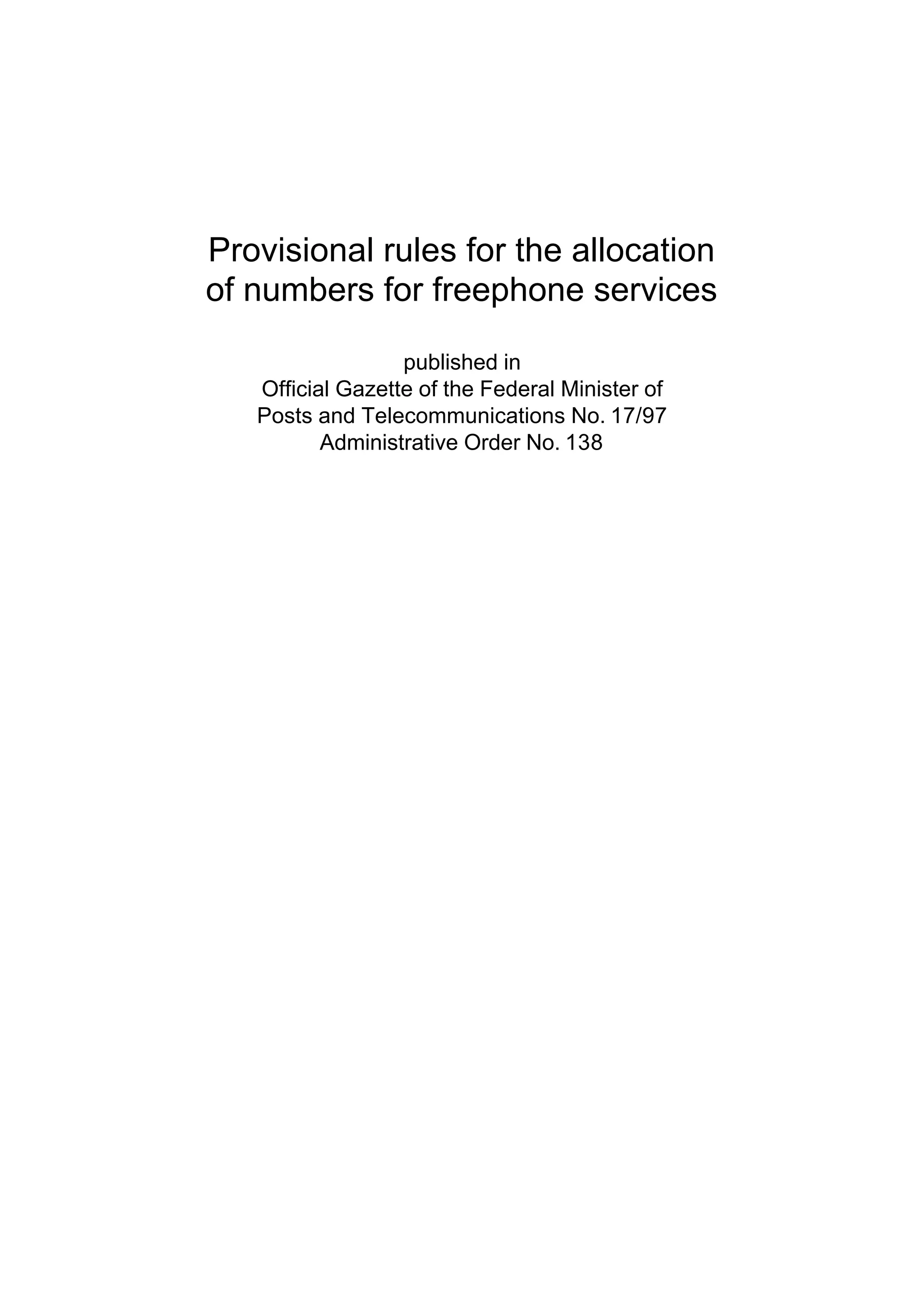 German Federal Network Agency - Allocation Rules | PDF