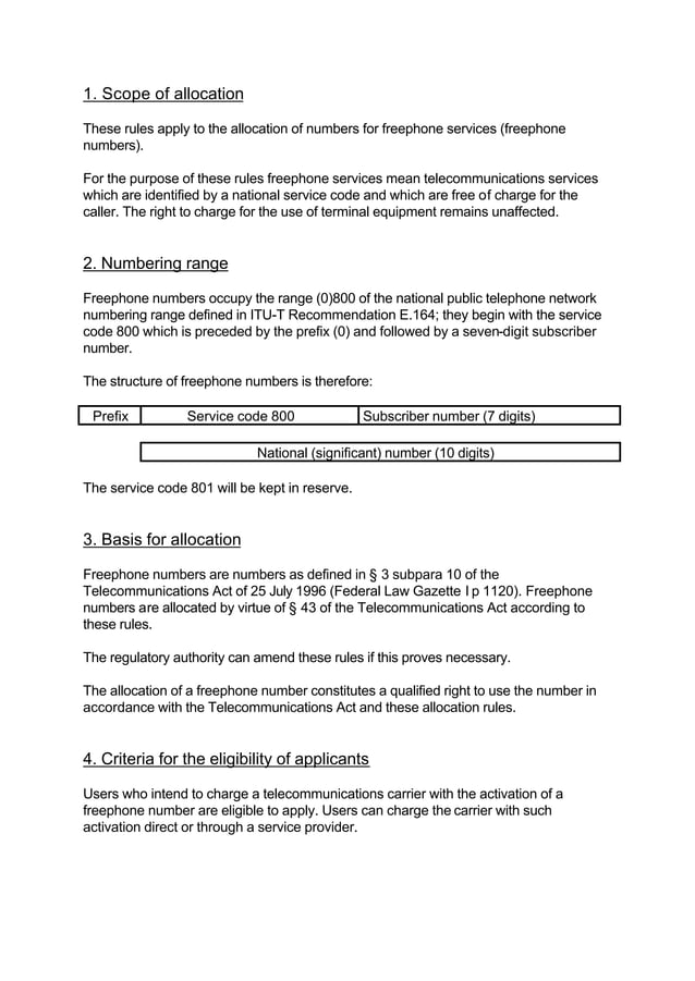 German Federal Network Agency - Allocation Rules | PDF