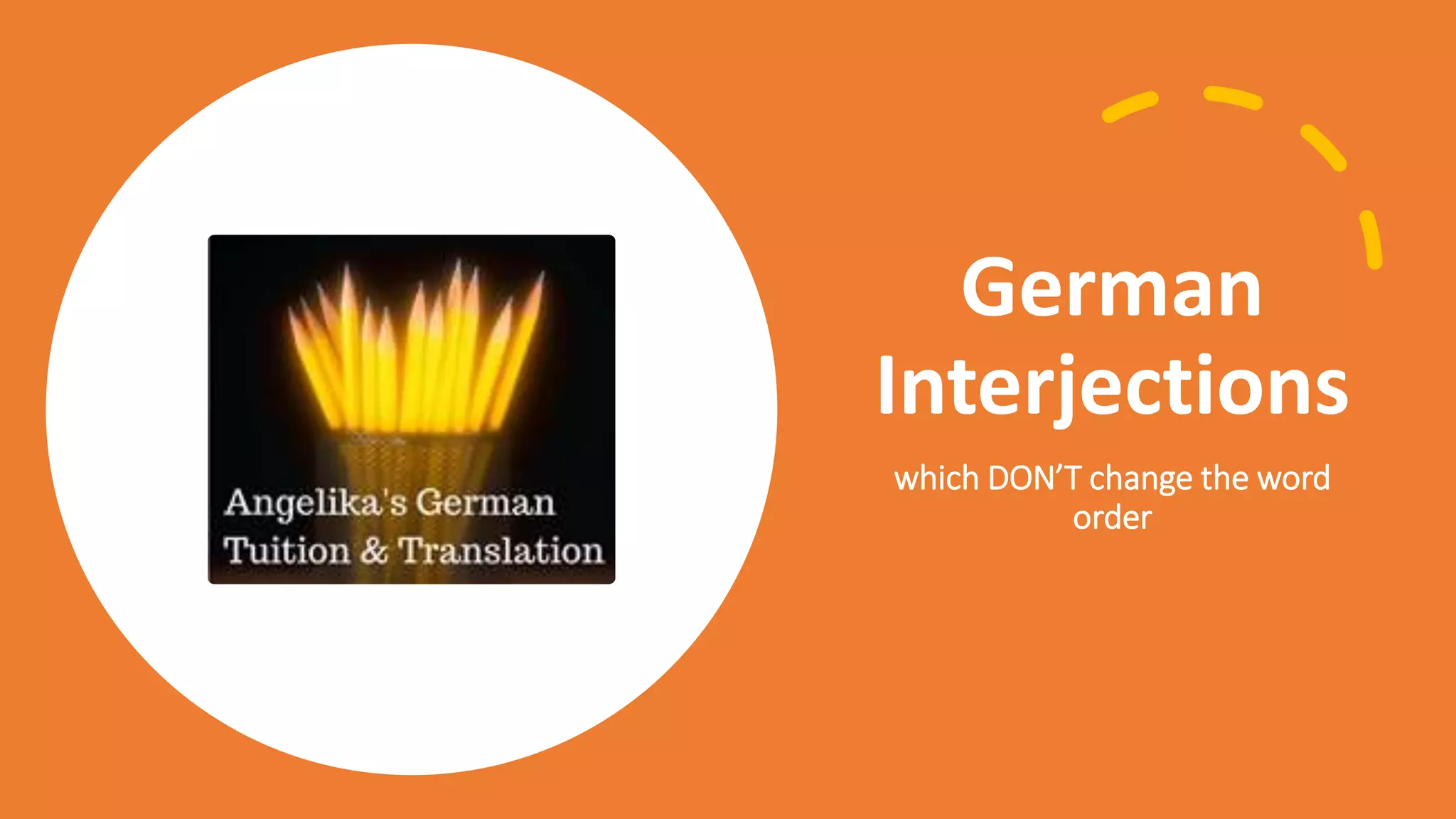 German word order - interjections | PPTX