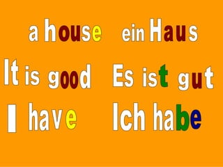 A1/1 An Introductory Lesson to German (for speakers of English) | PDF