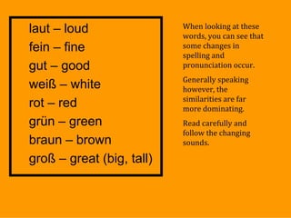 A1/1 An Introductory Lesson to German (for speakers of English) | PDF