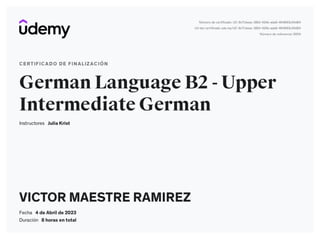 German Language B2 - Upper Intermediate German | PDF