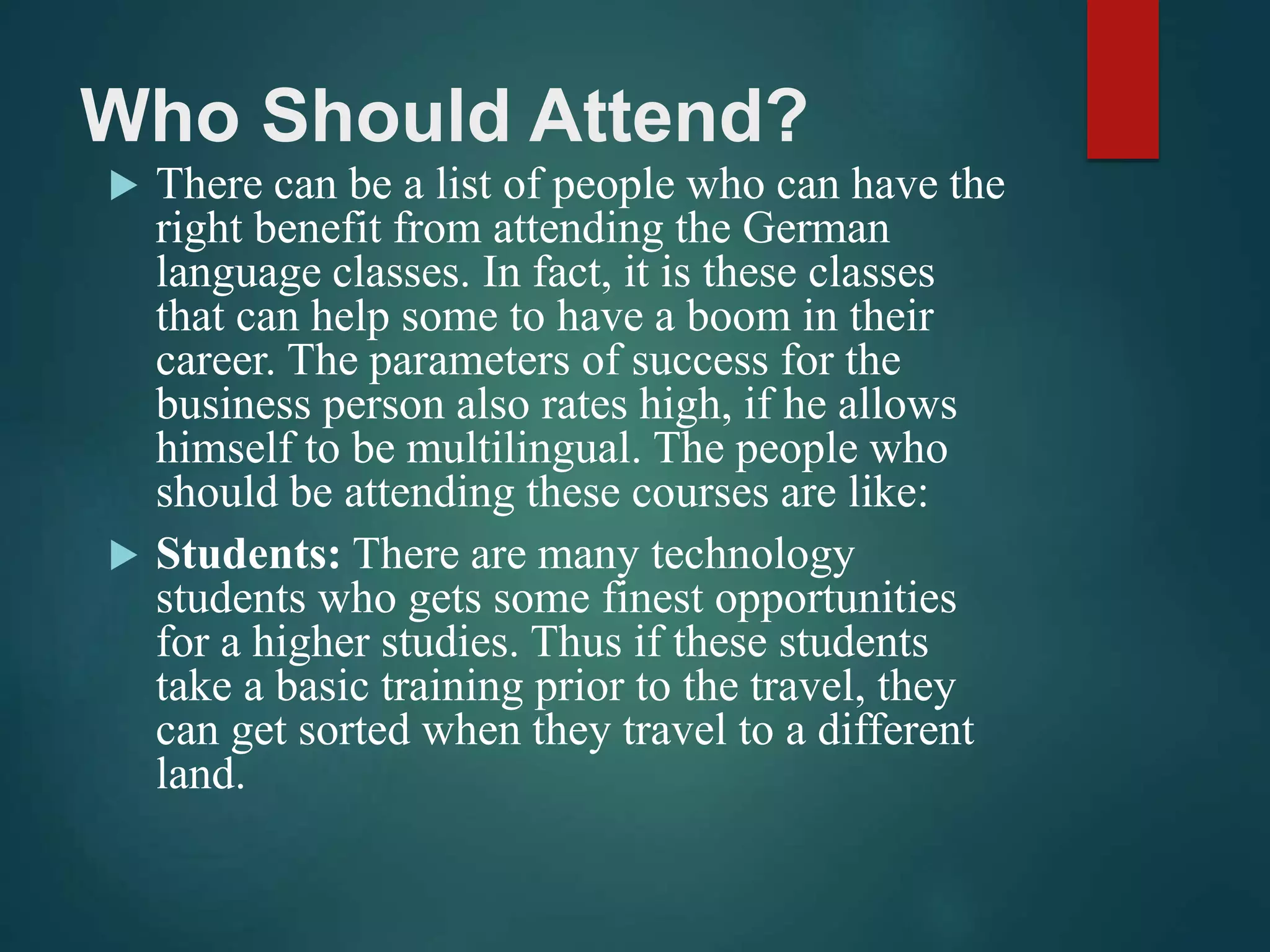 German language classes | PPTX