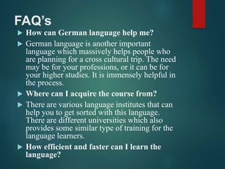 German language classes | PPTX | Education
