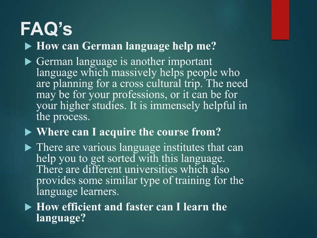 German language classes | PPTX | Education