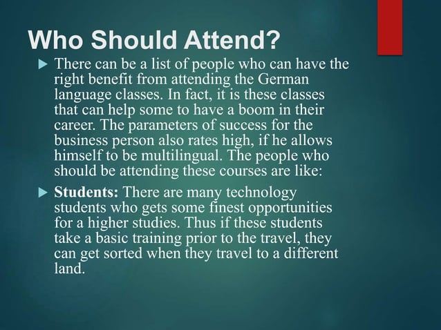 German language classes | PPTX | Education