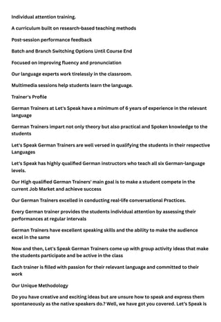 German Language Courses in chennai | PDF
