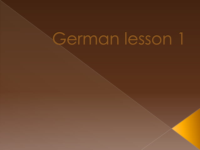 German lesson 1 | PPT