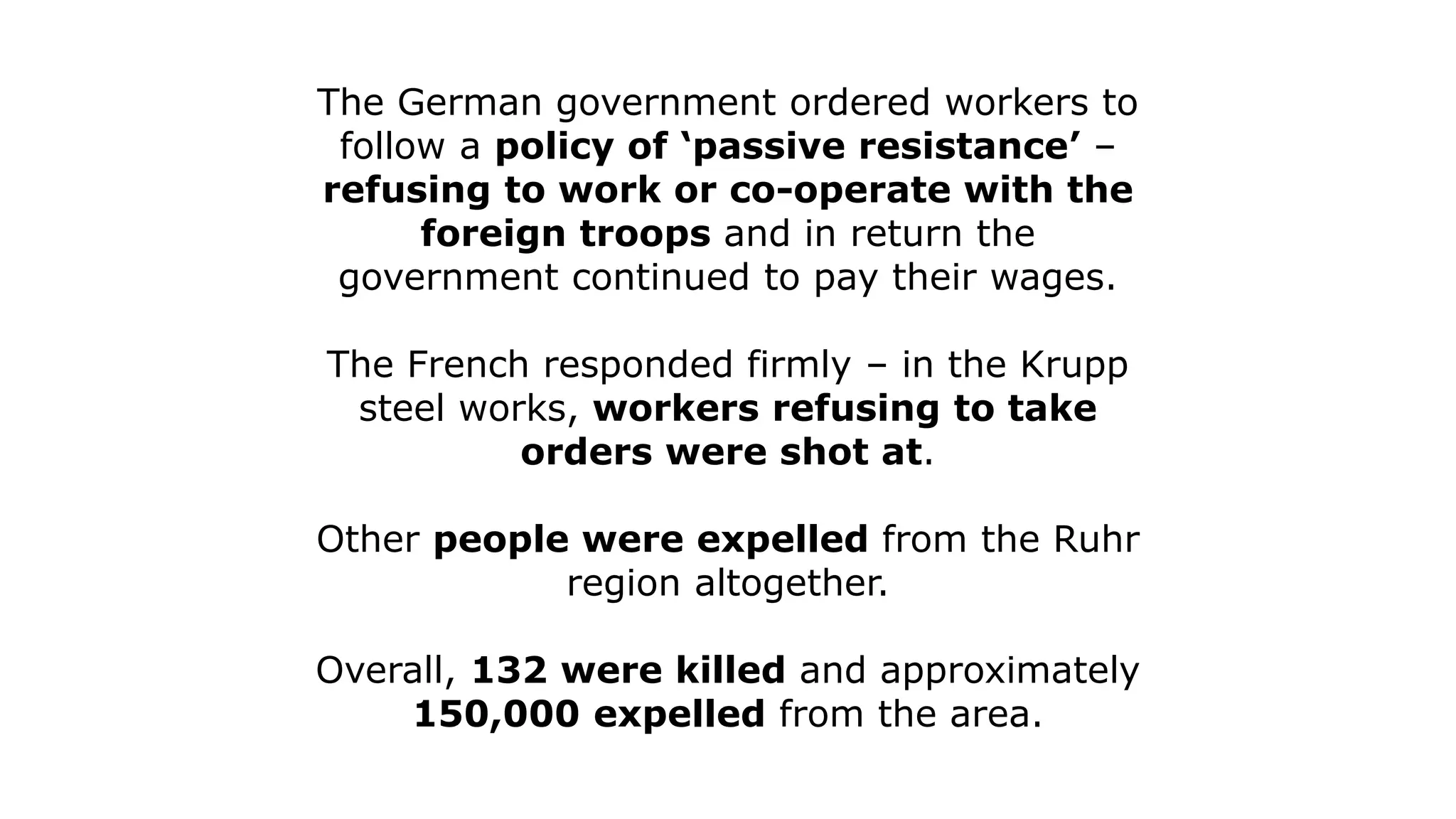 TREATY OF VERSAILLES - GERMAN PASSIVE RESISTANCE | PPTX