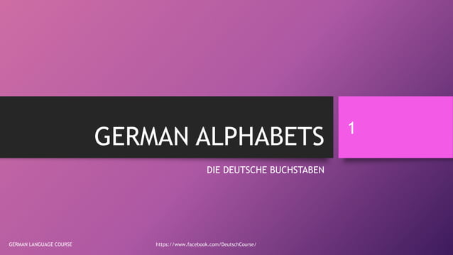 German Alphabets & Numbers | German Language Course | PPTX