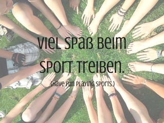 German Vocabulary Words and Phrases for Sports | PPTX