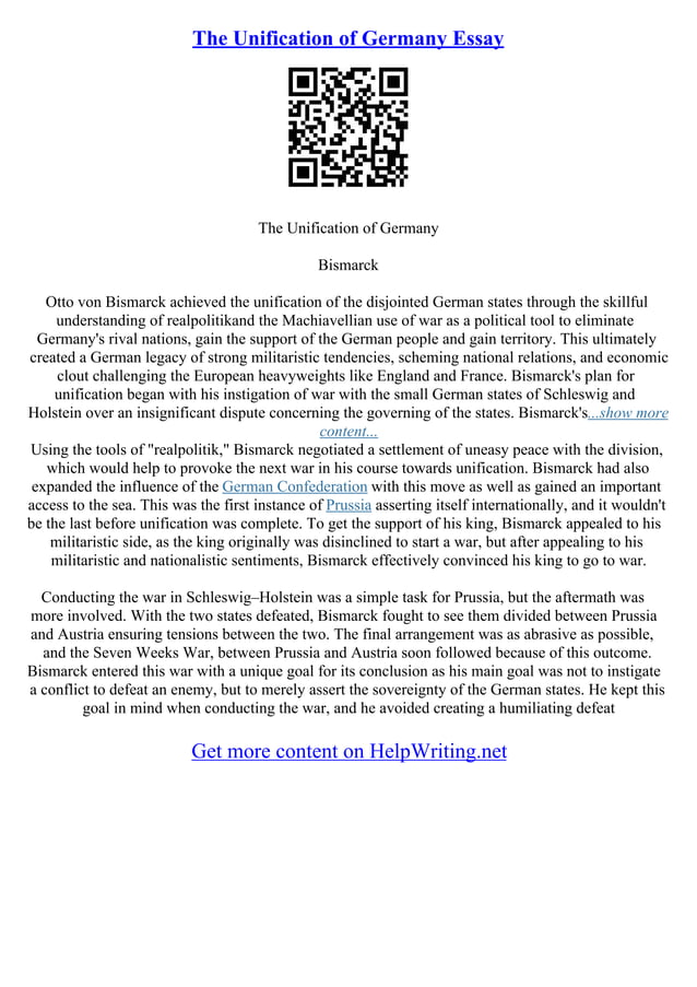 German Unification Essay | PDF