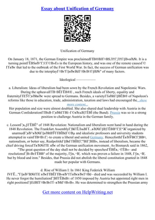 German Unification Essay | PDF