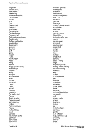 German vocabulary list | PDF