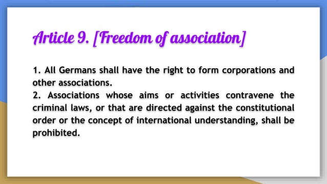 Constitution of Germany | PPTX | Law