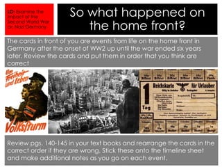 Germany at War the Home Front | PPTX | Death, Injury, or Military ...