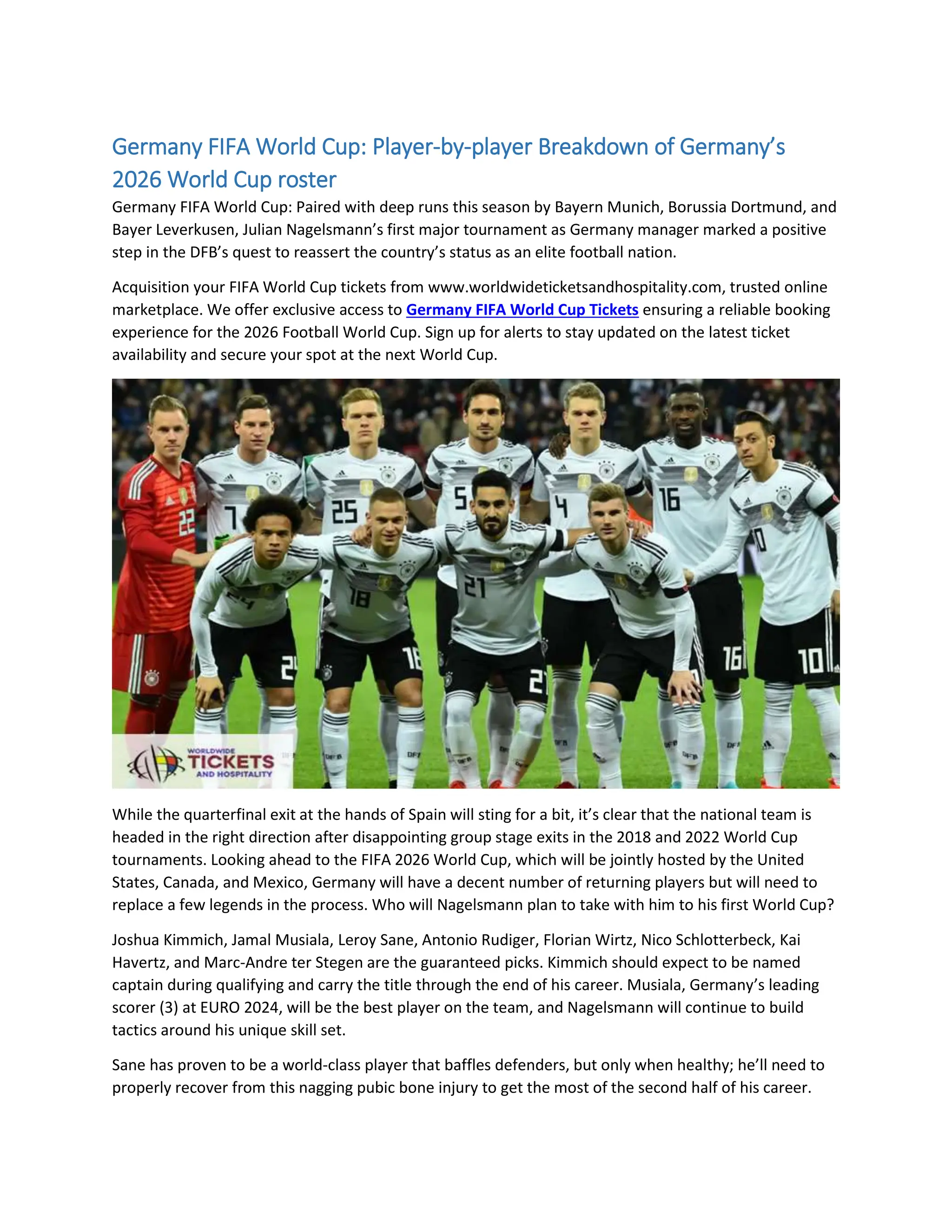 Germany FIFA World Cup Player-by-player breakdown of Germany’s 2026 ...