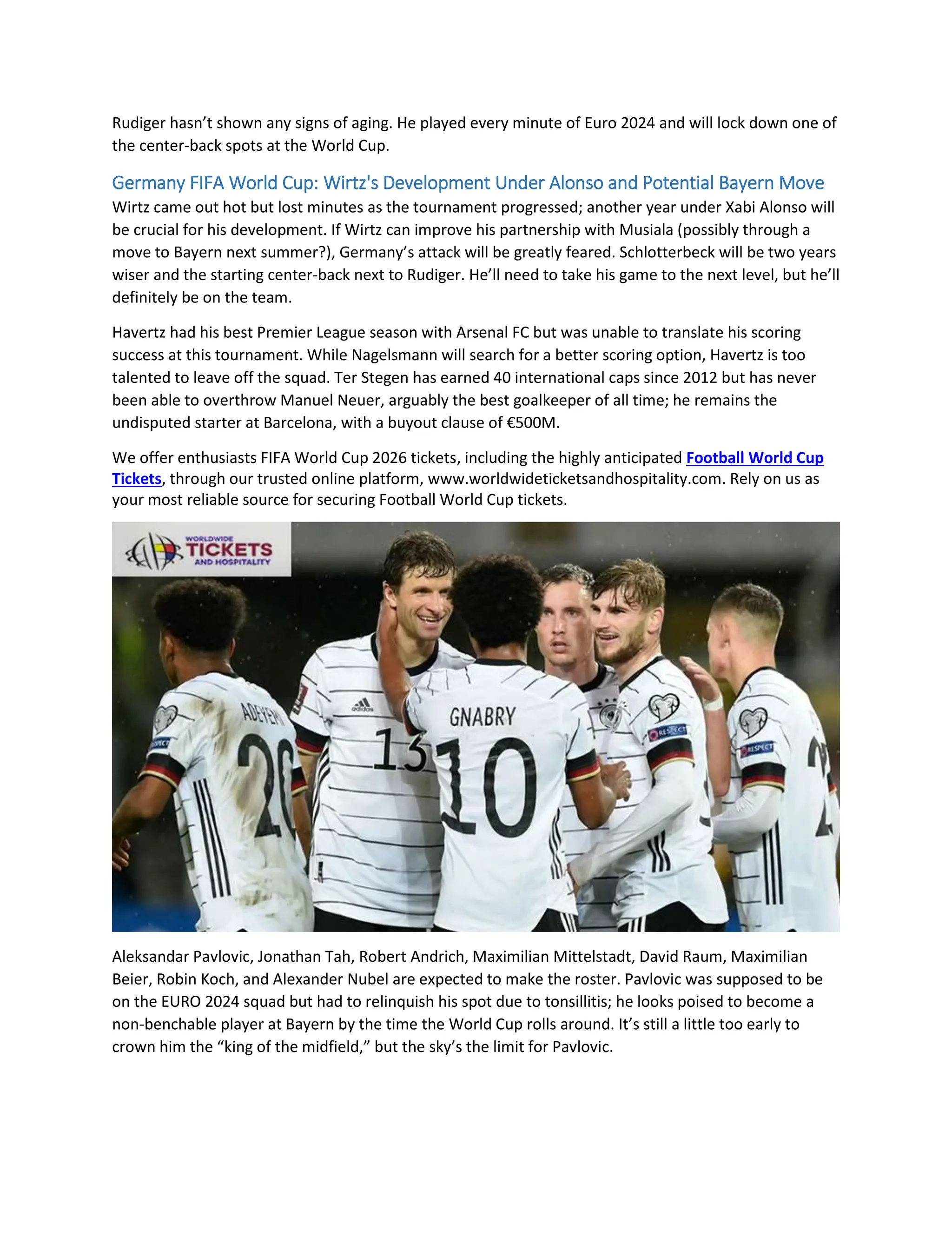 Germany FIFA World Cup Player-by-player breakdown of Germany’s 2026 World Cup roster.docx