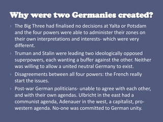 The Division of Germany; 1945-1949 | PPTX