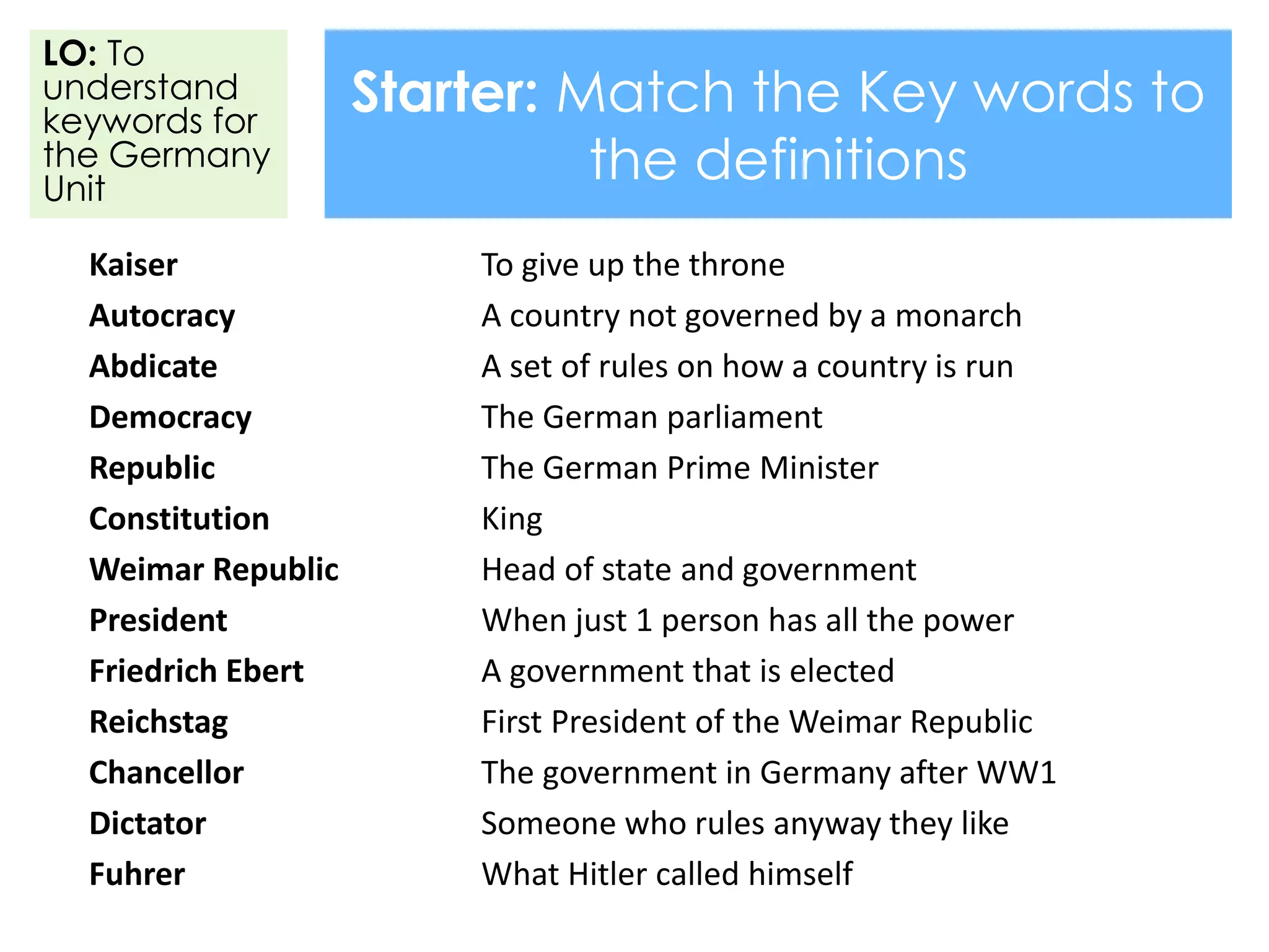 Germany pre 1918 & the end of WW1 | PPTX