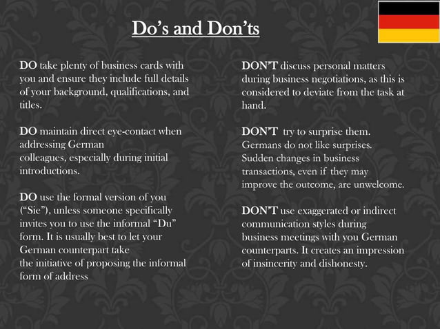 Germany’s business etiquette 2011 | PPTX