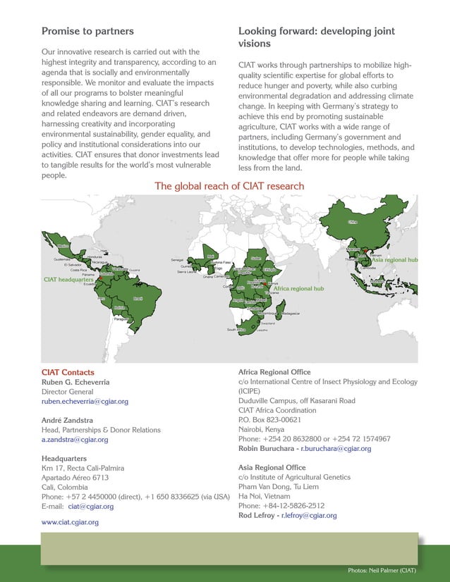 CIAT’s Partnership with Germany: Reducing hunger and poverty while ...