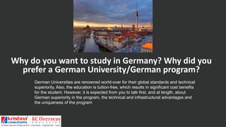 Germany student visa interview question and answers | PPTX