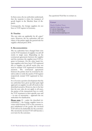 Germany VAT Alert: Call-Off stock - Changes in VAT treatment in Germany ...