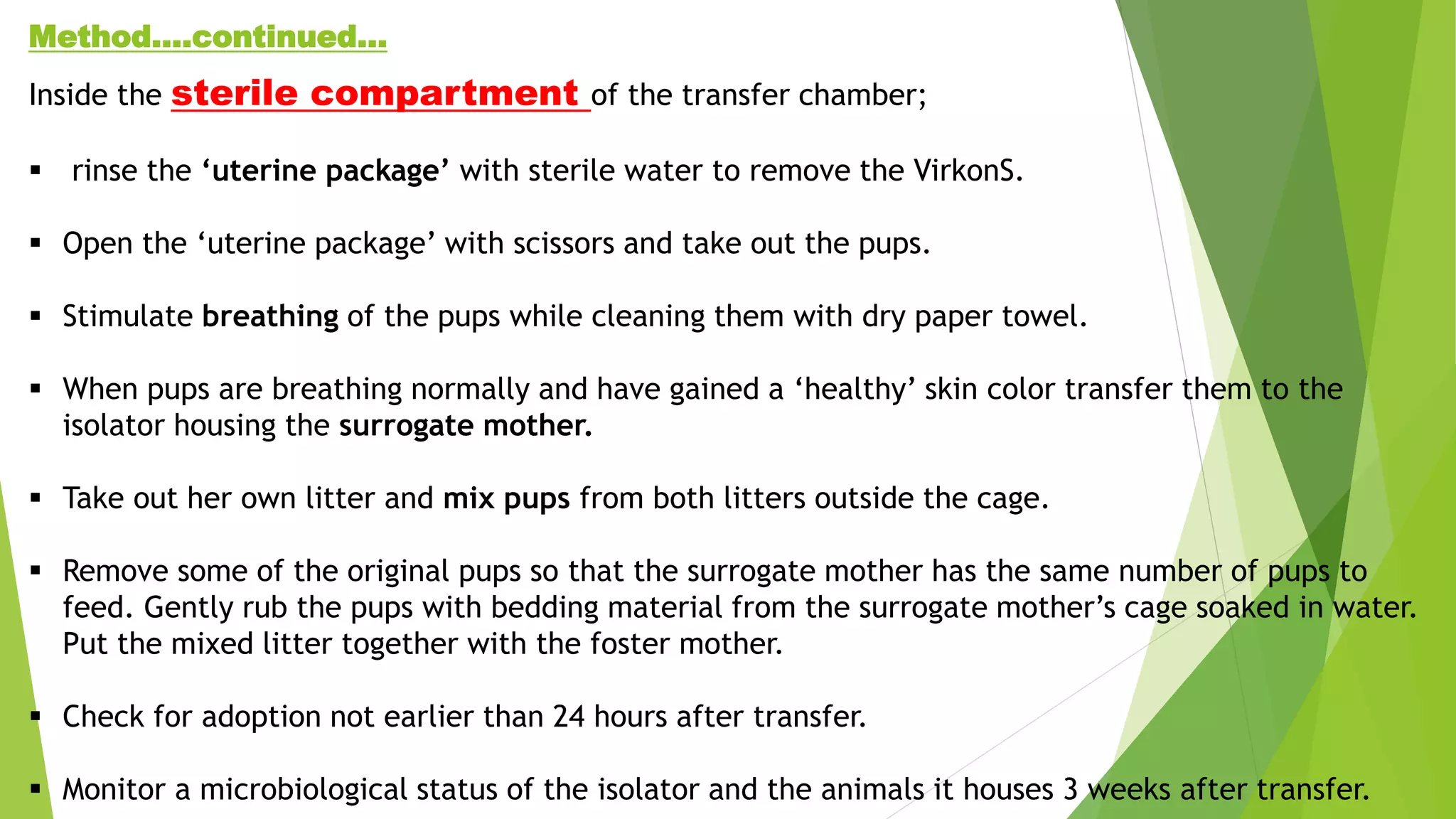 Production method of germ free lab animals | PPTX