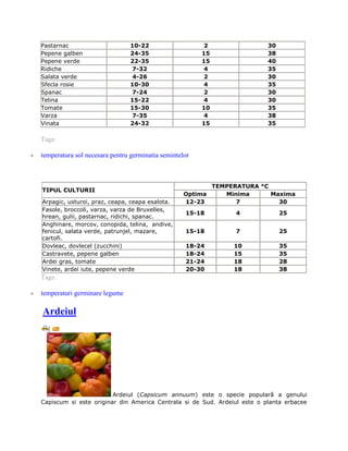 Germinarea semintelor | DOCX