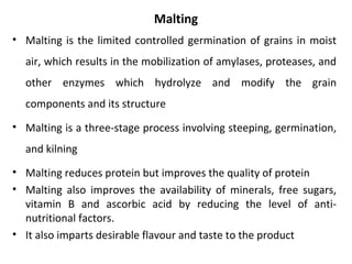 Germinated and malted foods for economic growth | PPT