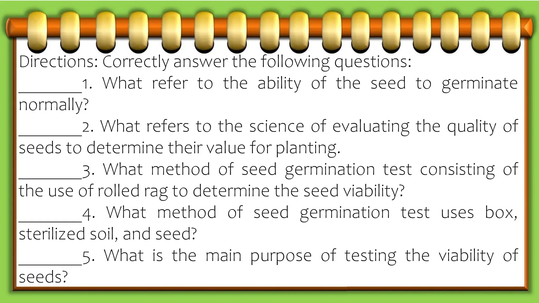 Seed Germination Testing using rag-doll and seed box method | PPTX