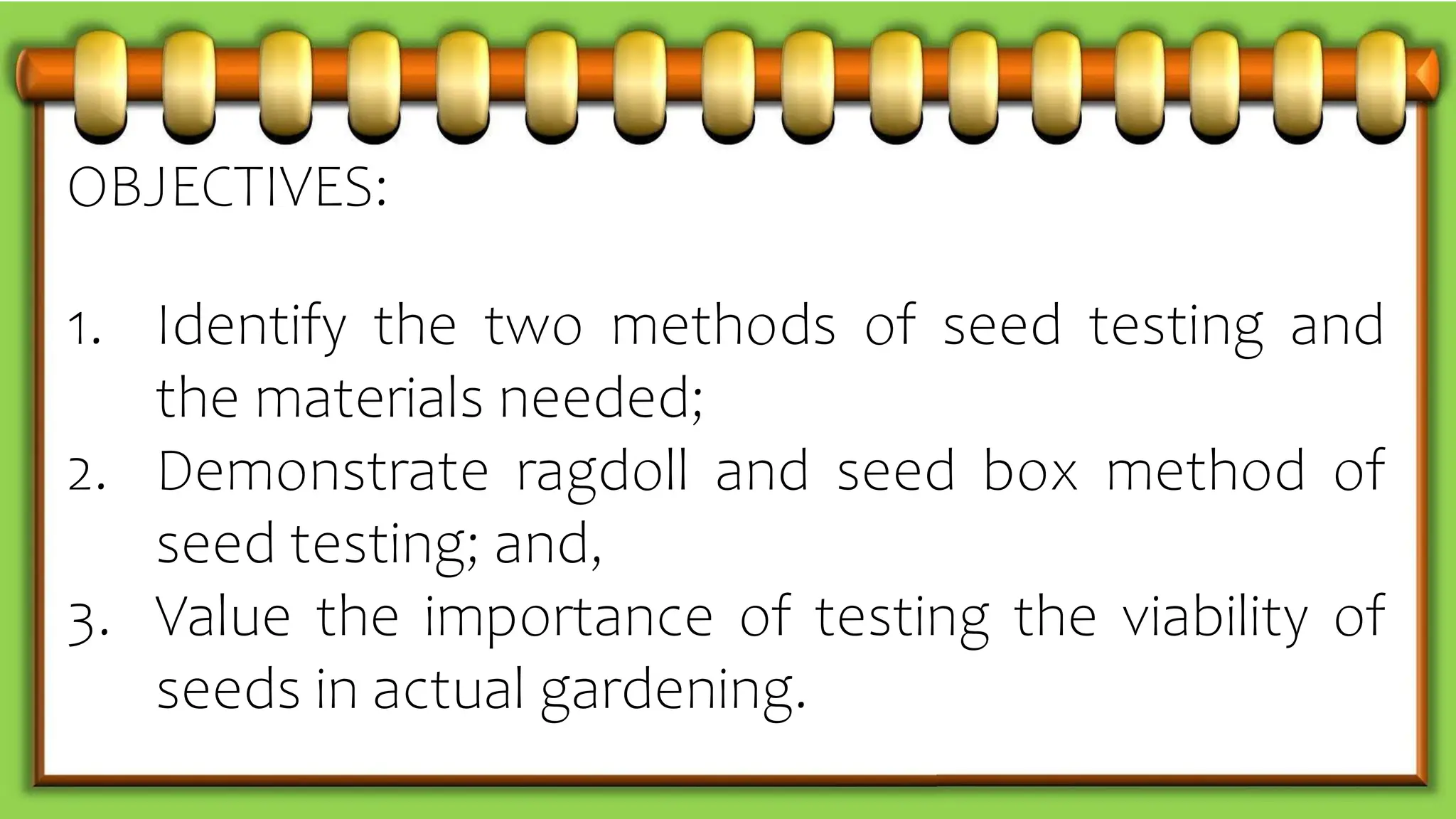Seed Germination Testing using rag-doll and seed box method | PPTX