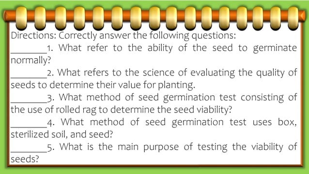 Seed Germination Testing using rag-doll and seed box method | PPTX ...