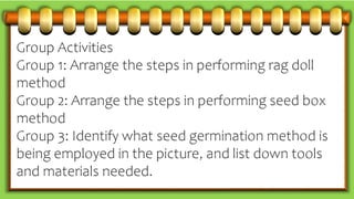 Seed Germination Testing using rag-doll and seed box method | PPTX ...