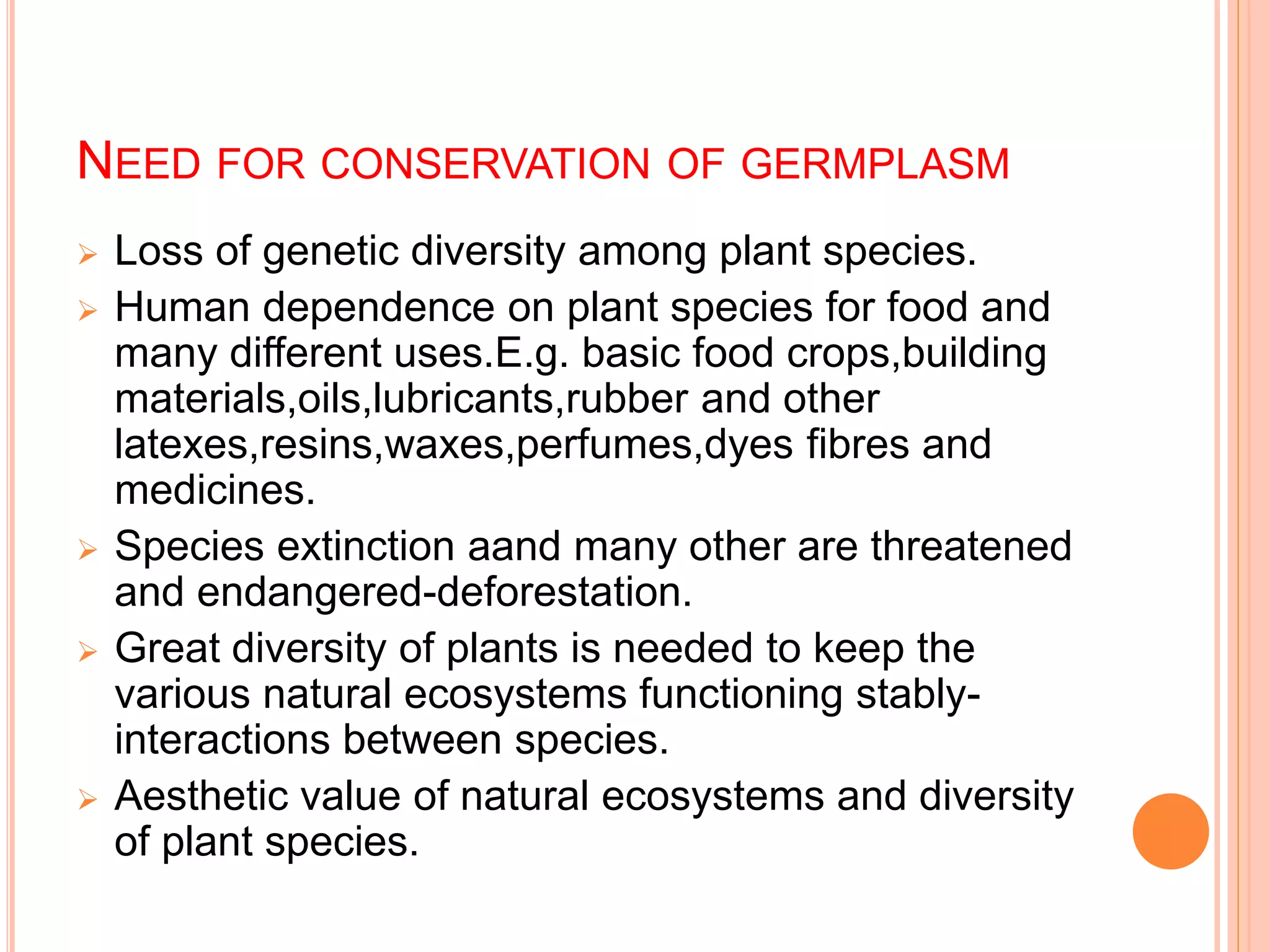Germplasm and its conservation | PPTX