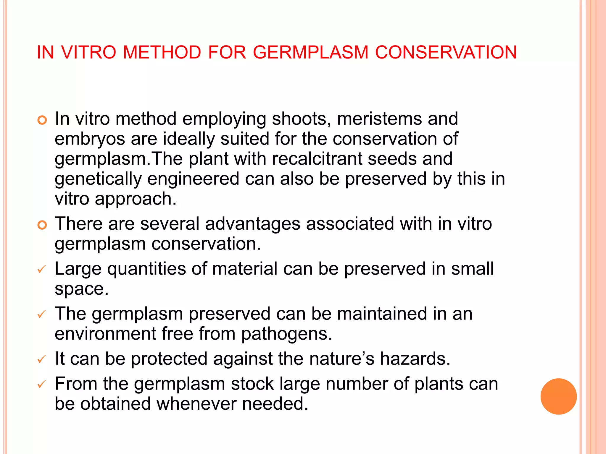 Germplasm and its conservation | PPTX