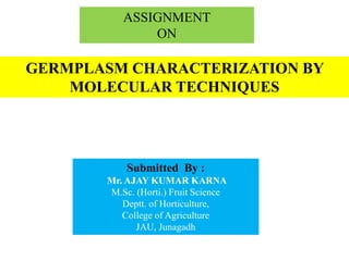 Germplasm characterization | PPTX