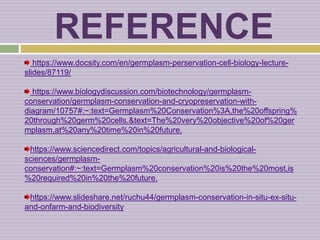 Germplasm Conservation || Presented by Mamoona Ghaffar | PPT