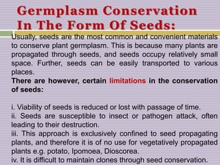 Germplasm Conservation || Presented by Mamoona Ghaffar | PPTX