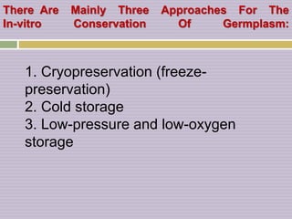 Germplasm Conservation || Presented by Mamoona Ghaffar | PPTX
