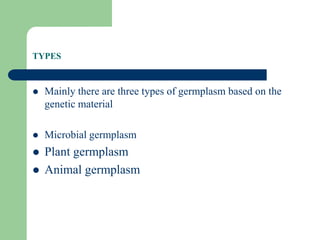 GERMPLASM DATABASE.ppt