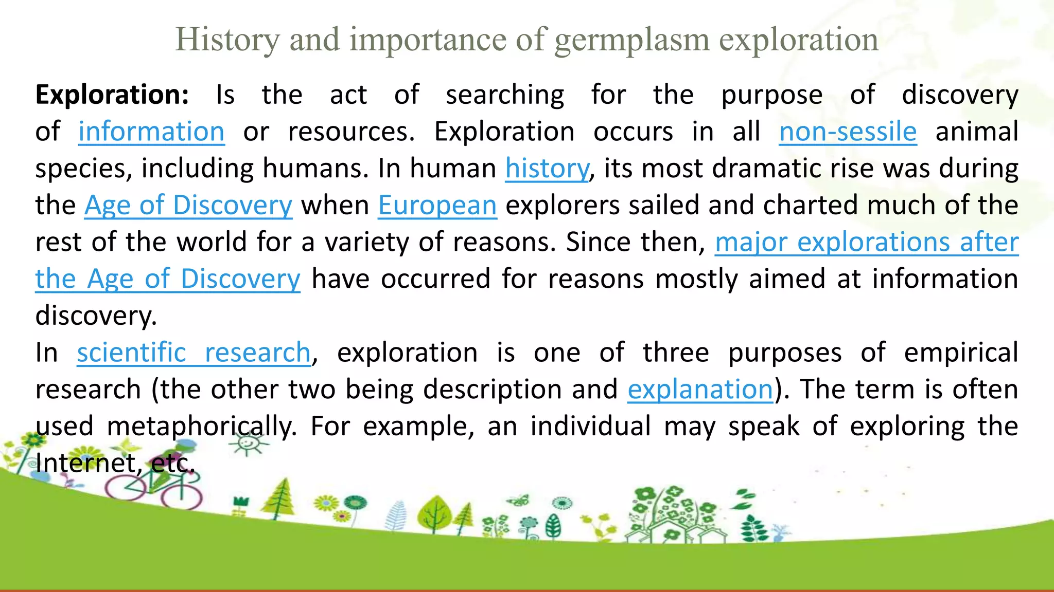 Germplasm exploration by Abozar Rowshan | PPTX