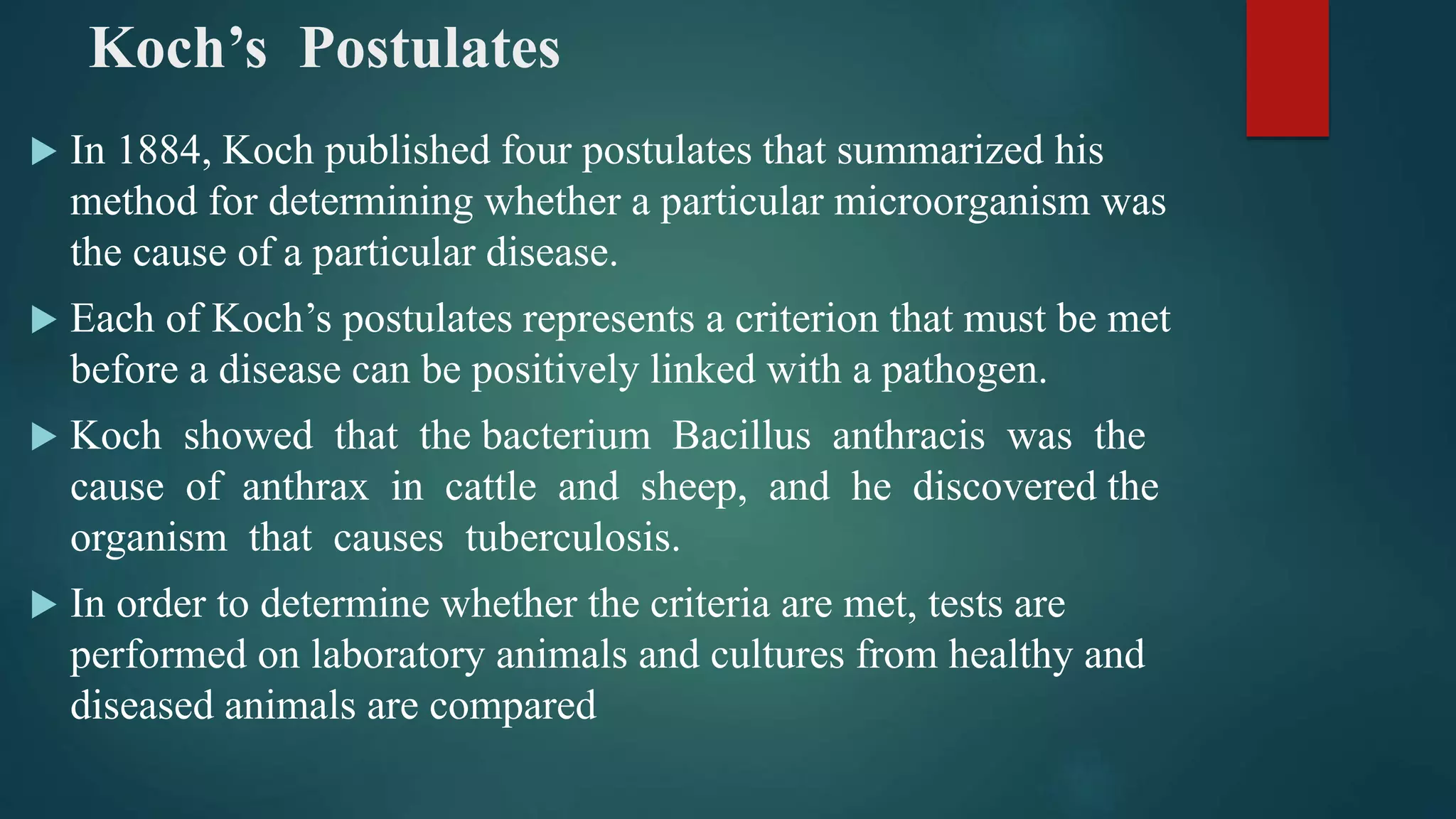 Germ's theory and kochs postulates | PPTX