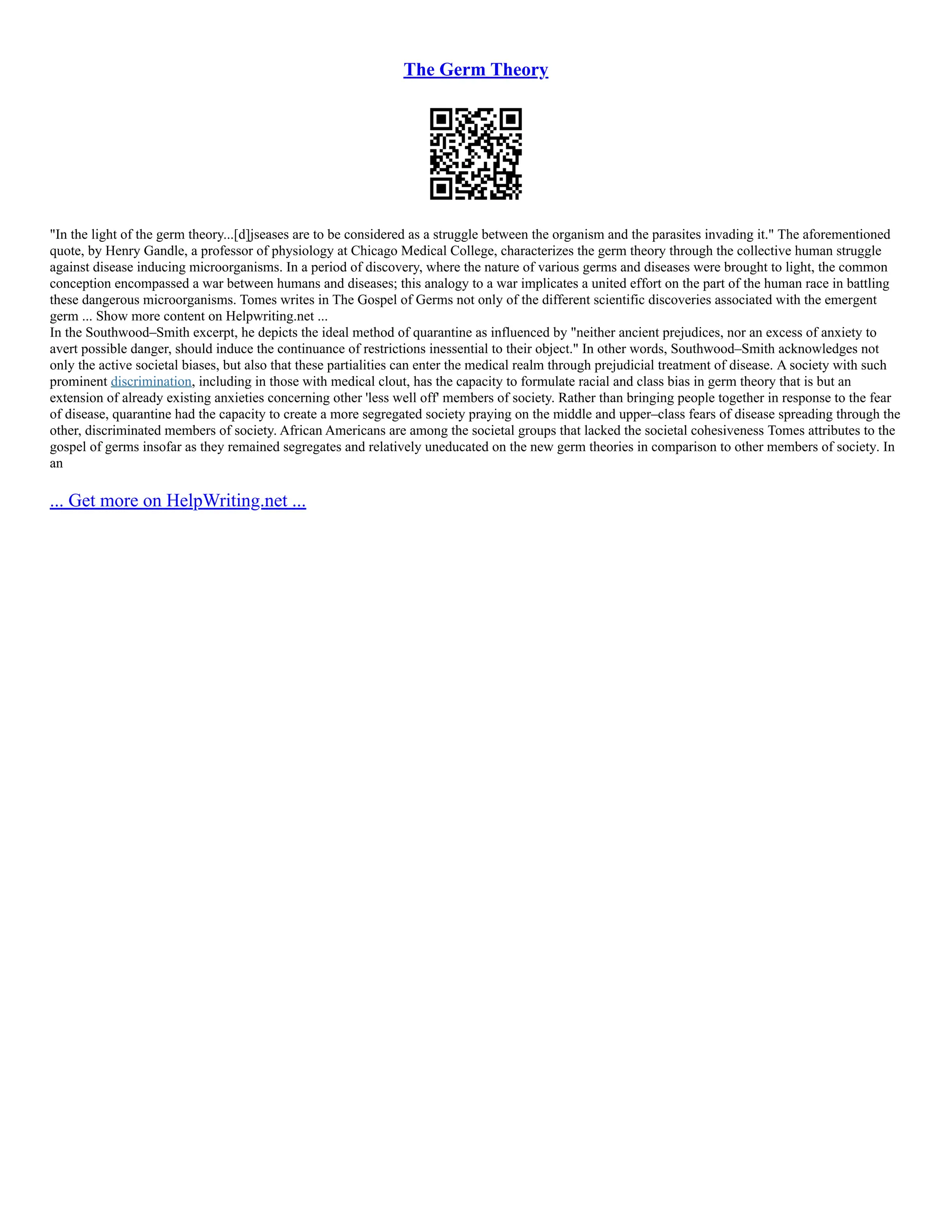 Germ Theory Of Disease By Robert Koch And Louis Pasteur | PDF