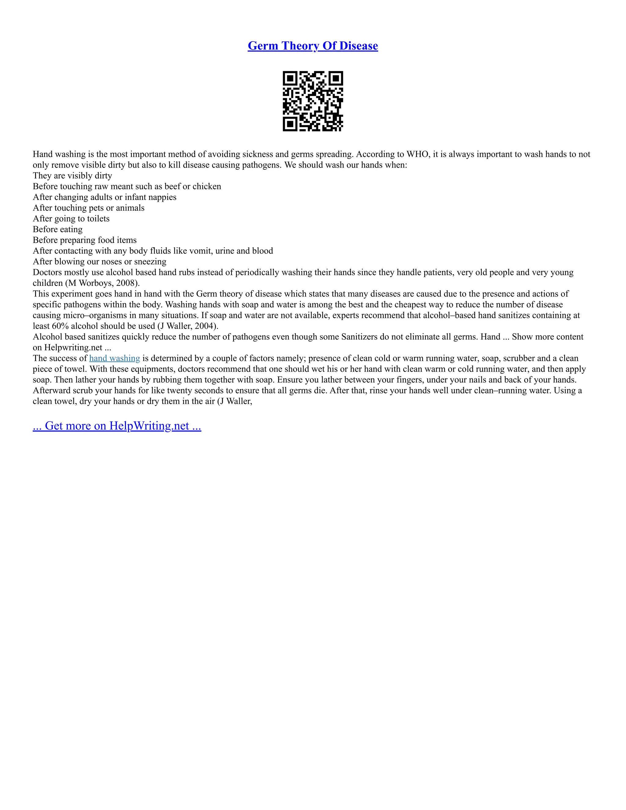 Germ Theory Of Disease By Robert Koch And Louis Pasteur | PDF