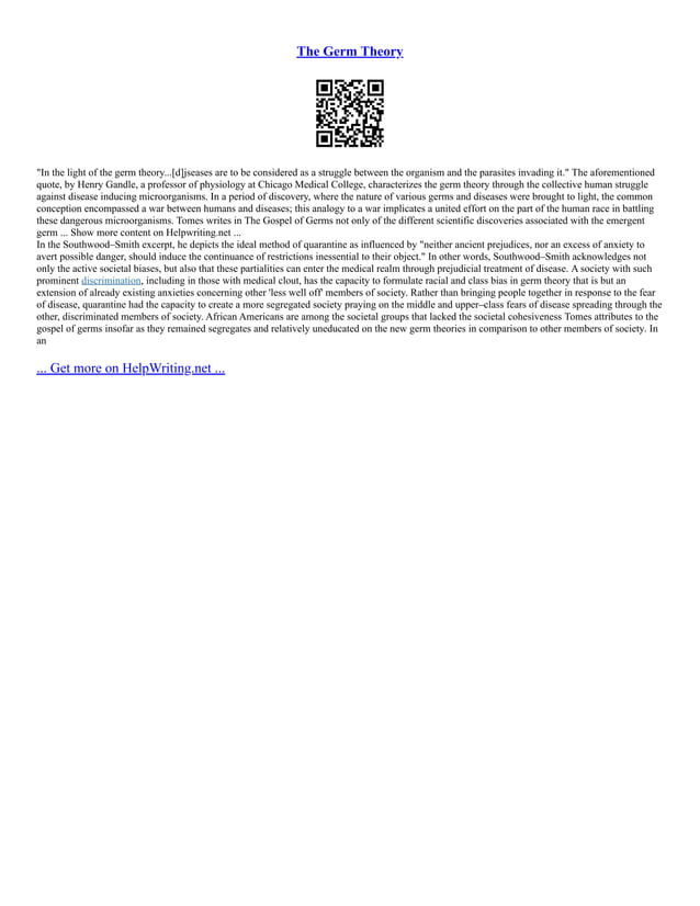 Germ Theory Of Disease By Robert Koch And Louis Pasteur | PDF ...