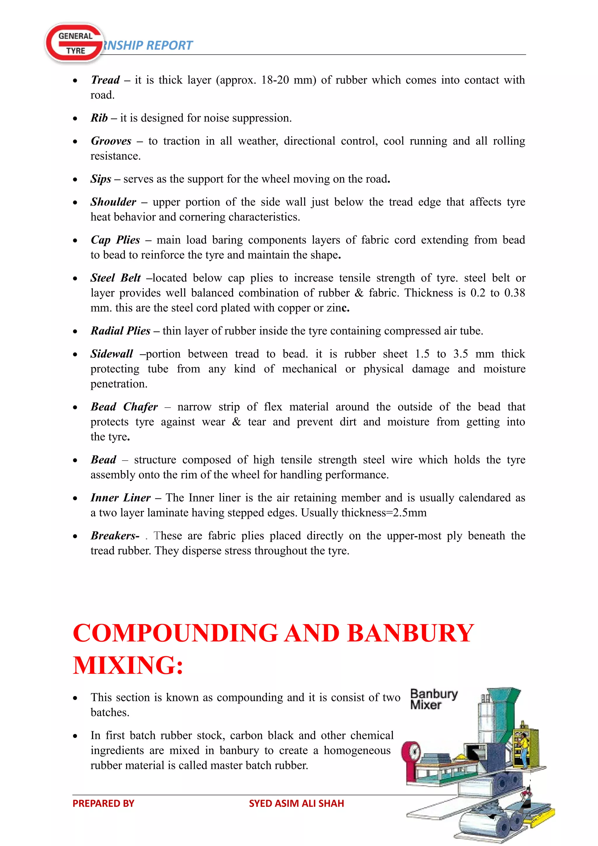 GENERAL TYRE INTERNSHIP REPORT | PDF